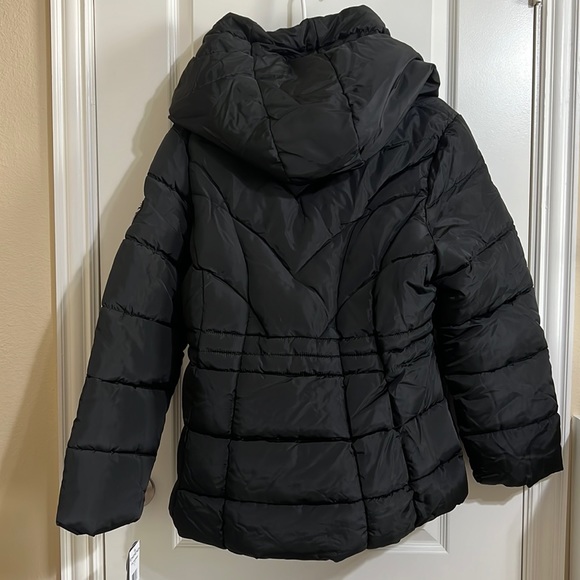 bebe | Jackets & Coats | Nwt Bebe Black Hoodie Puffer Jacket Faux Fur ...